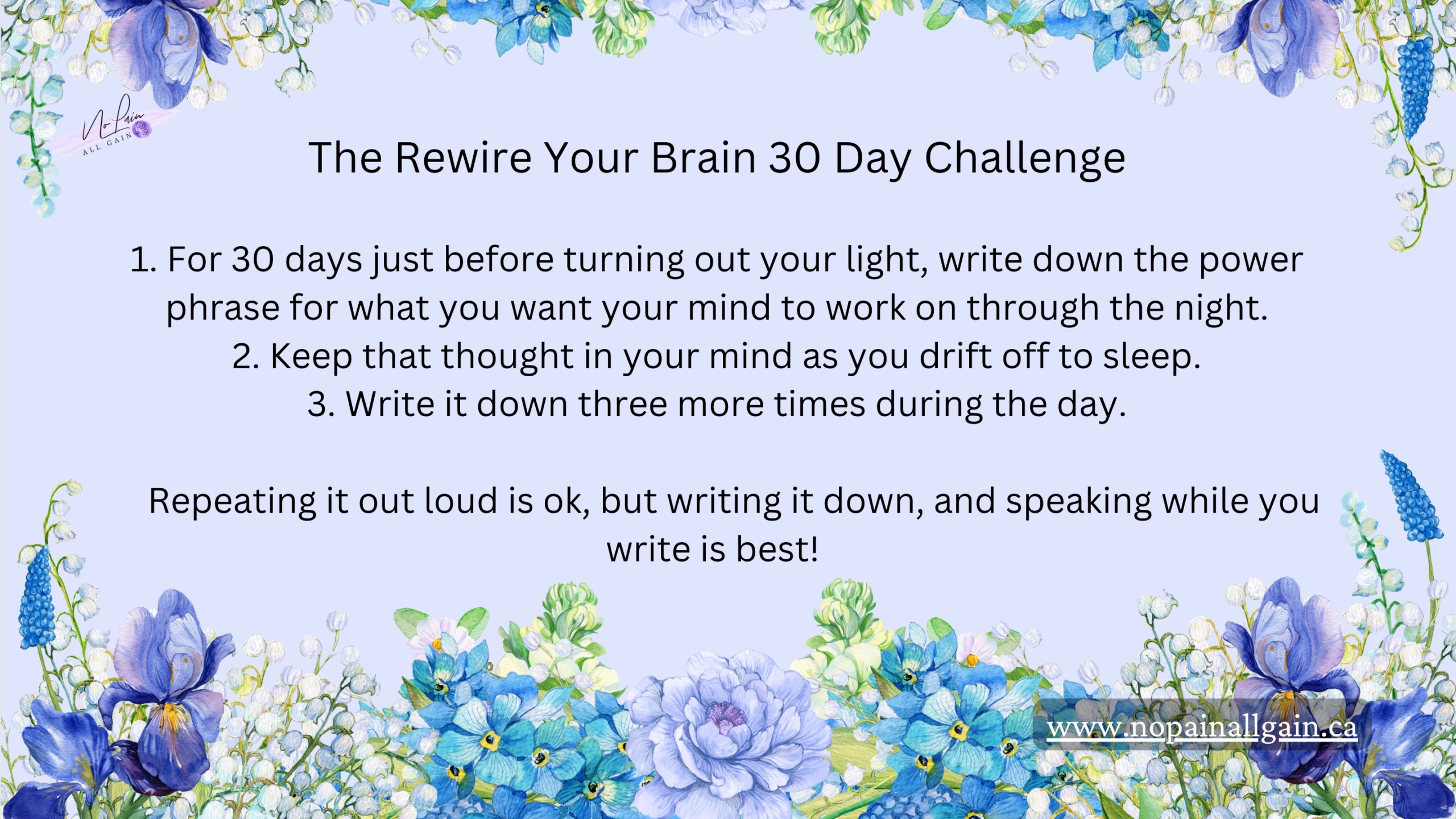 Rewiring Your Brain 30 Day Challenge - No Pain All Gain